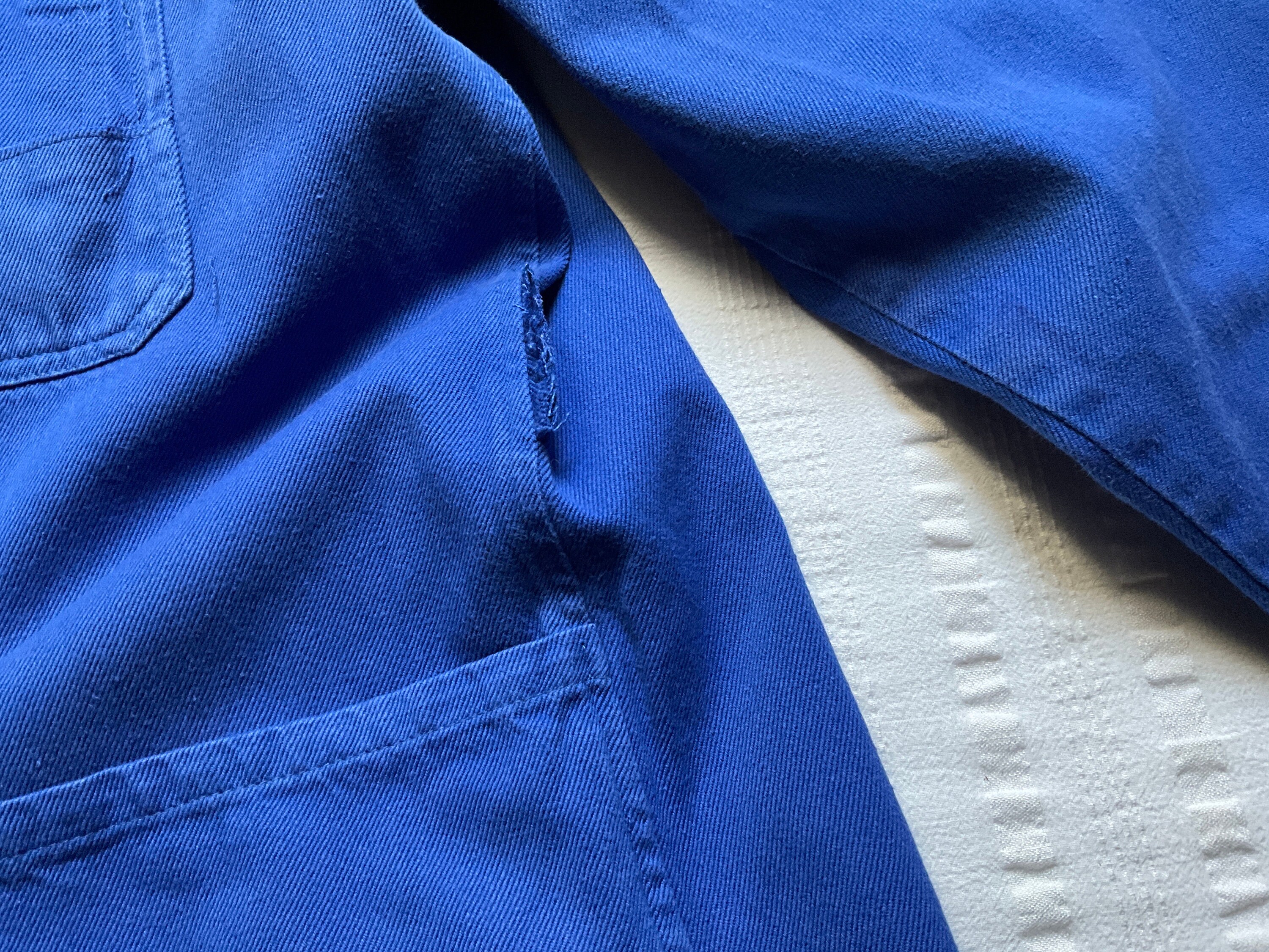 Vintage Artist Smock Chore Coat Duster Shop Coat Long Work Jacket Apron ...