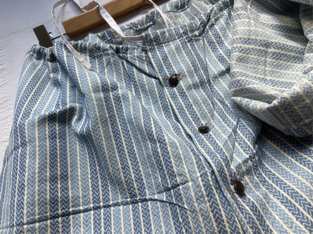 Vintage 60s French Brushed Flannel Cotton Stripe Pyjamas Pajamas ...