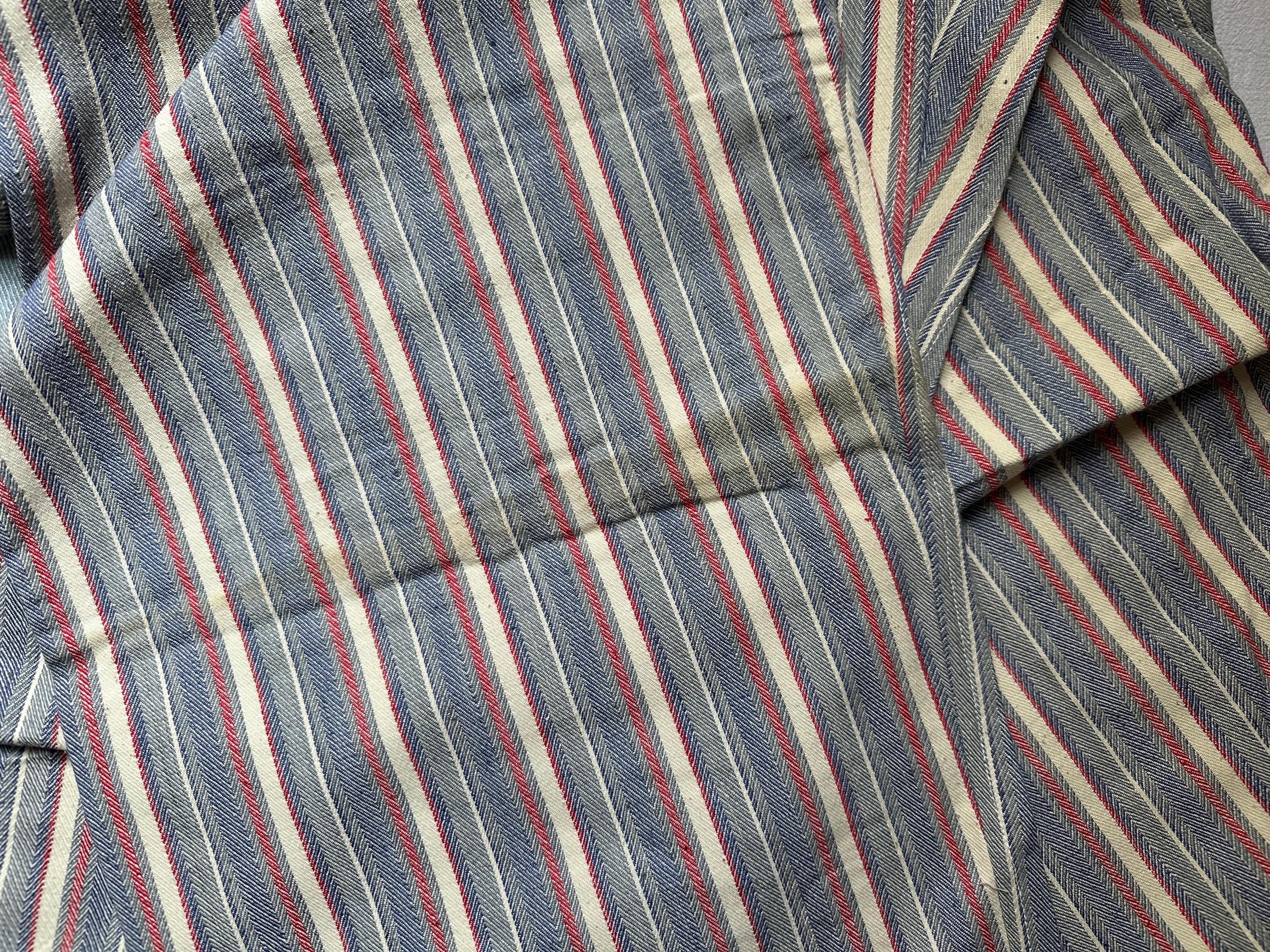 Vintage 60s French Brushed Flannel Cotton Stripe Pyjamas Pajamas ...