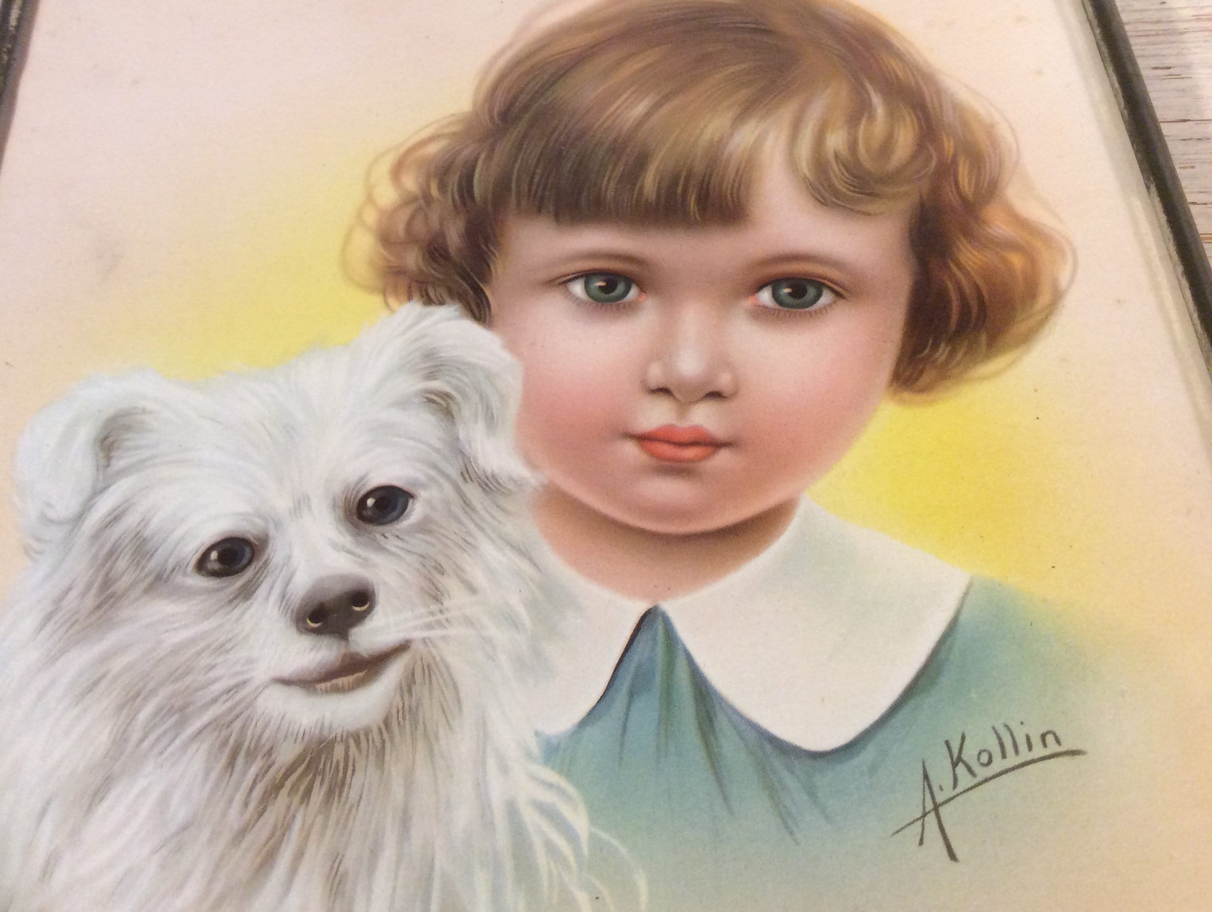 Vintage 40s Rare Reproduction of A. Kollin Painting Vintage Art Deco ...