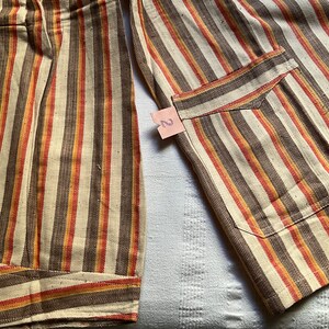Vintage Brushed Flannel Cotton Striped Pyjamas Set Pajamas Jacket Pjs ...