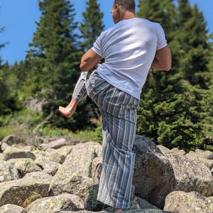 Vintage 60s French Brushed Flannel Cotton Stripe Pyjamas Pajamas ...