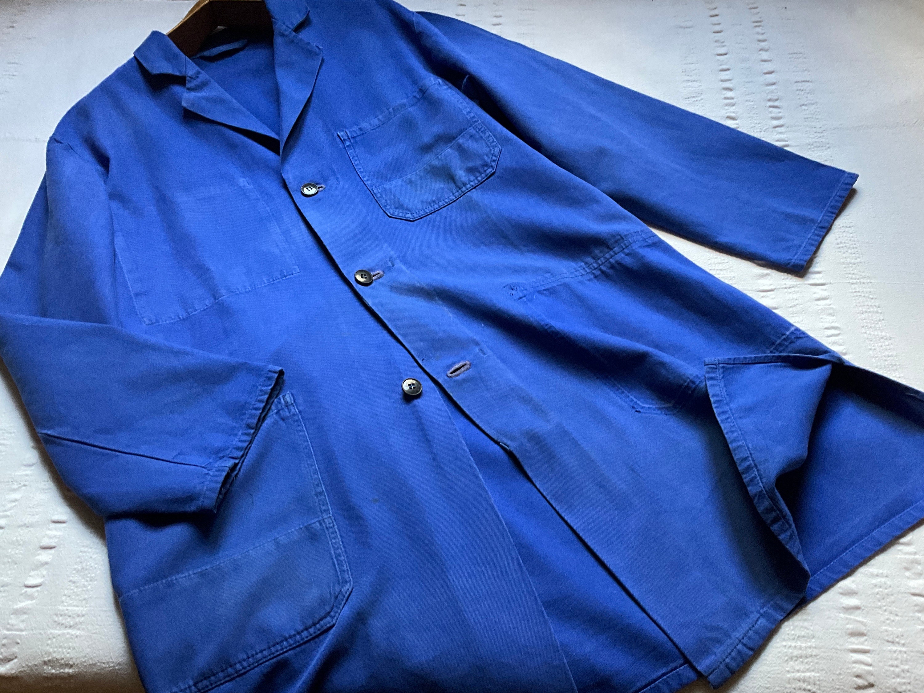 Vintage Artist Smock Chore Coat Faded Duster Shop Coat Long Jacket ...