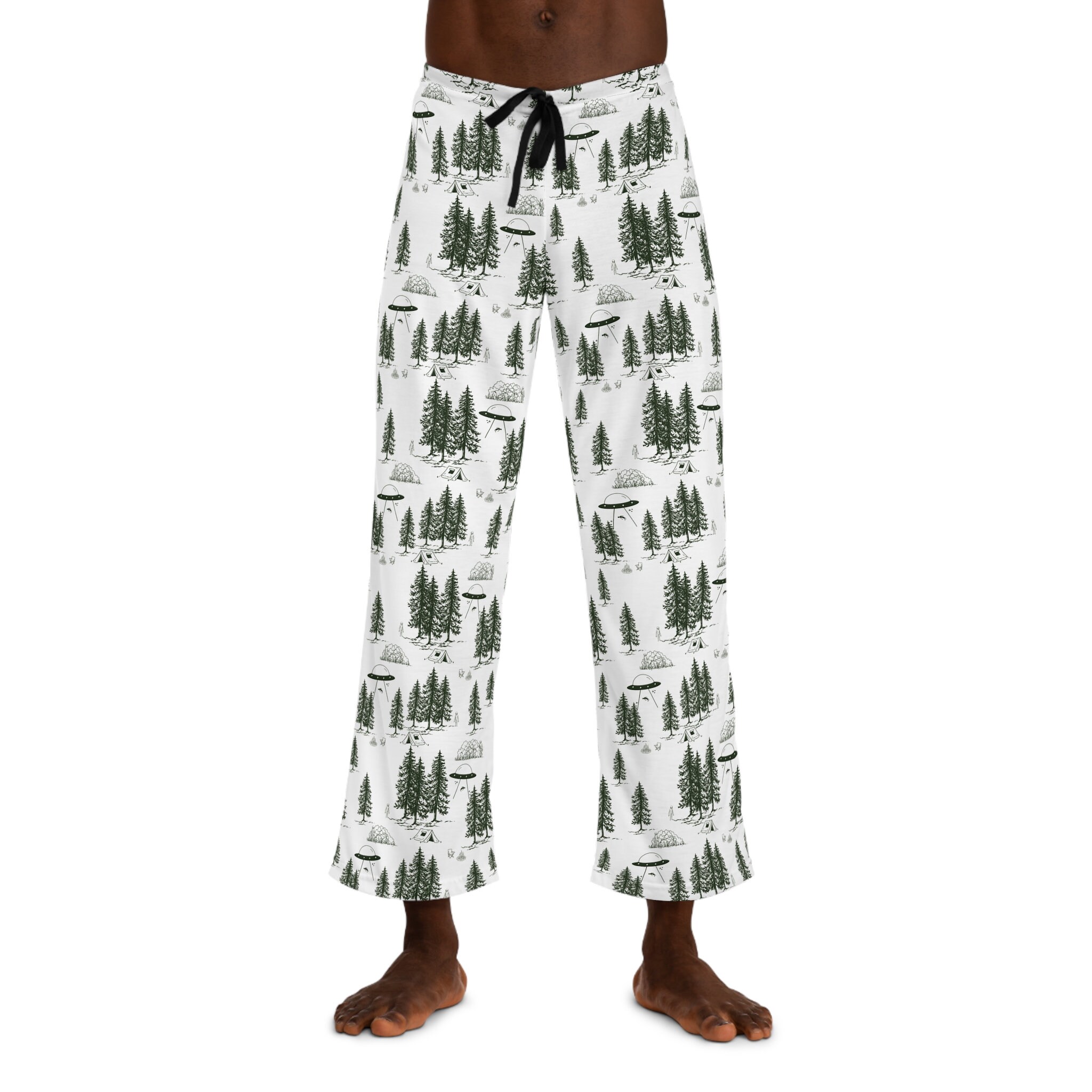 Men's Alien UFO Camp Scene Toile Print Pajama Pants - Etsy