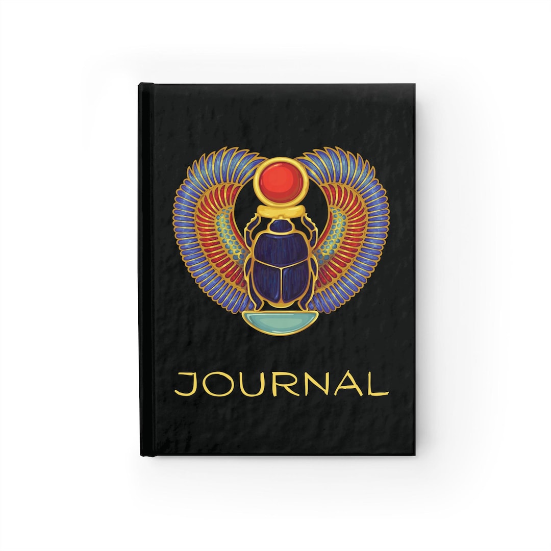 Ancient Egyptian Scarab Design - Lined Notebook, Travel Diary, Writing ...