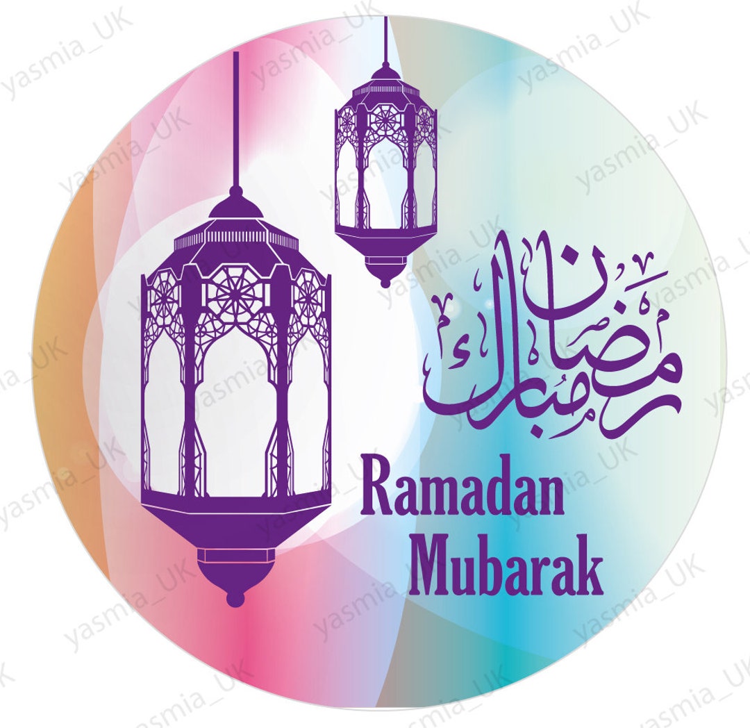 35 Ramadan Mubarak Stickers Labels Glossy Shiny Paper Lantern - Etsy