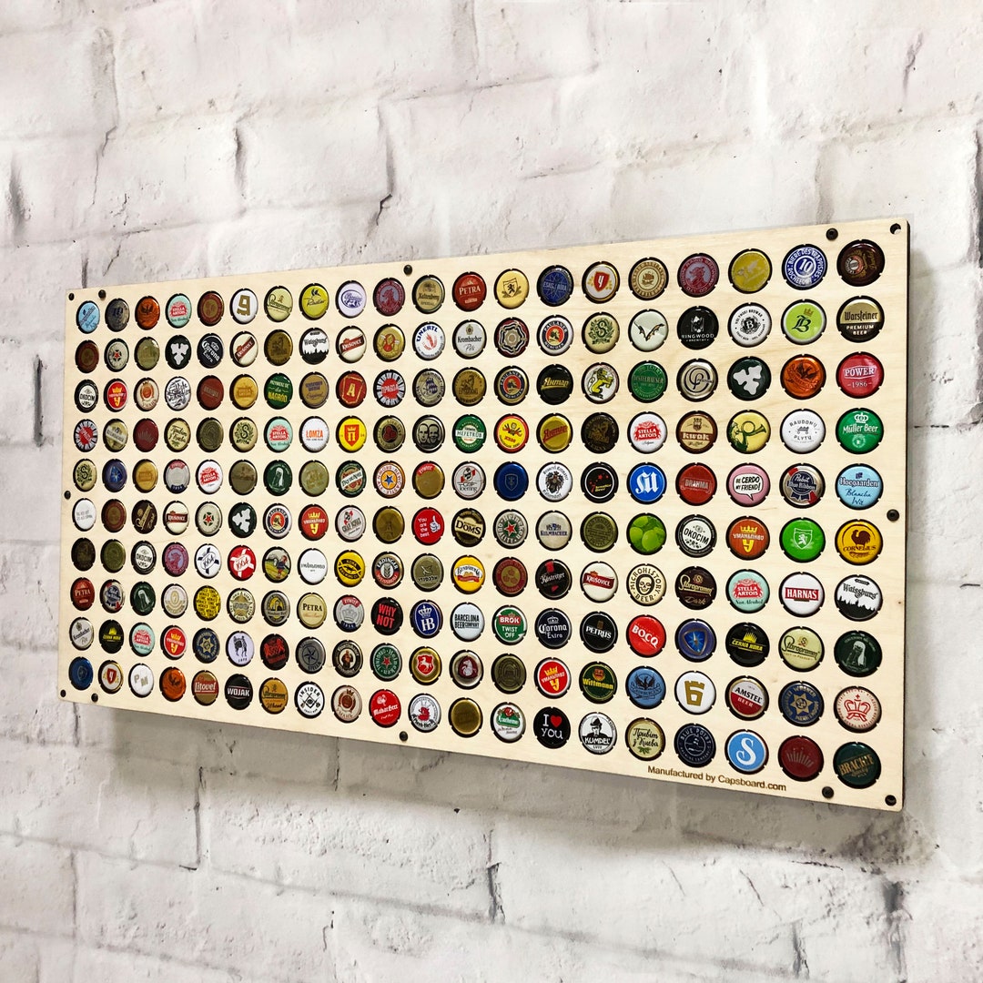 Large Beer Cap Holder Wall Decor/ Wooden Bottle Cap Display for Home ...