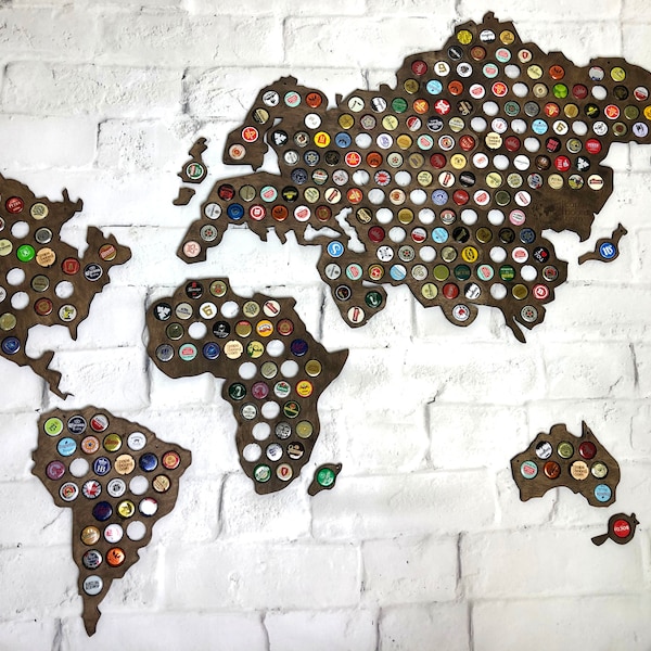 World Beer Cap Map - Etsy