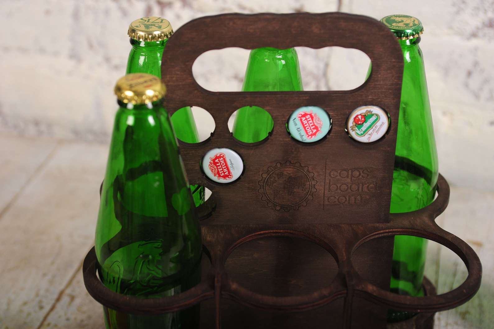 Houten biercaddy: 6-pack bierfleshouder - Etsy Nederland