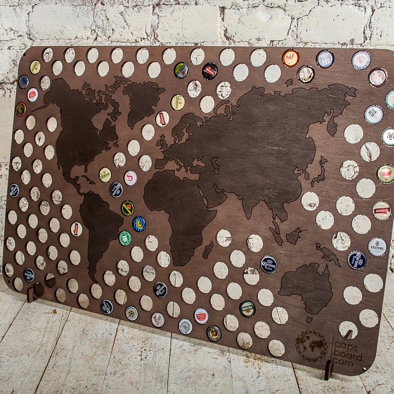 World Beer Cap Map - Etsy