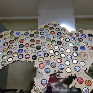 Map Beer Cap Collection of Beer Bottle Caps Display - Etsy