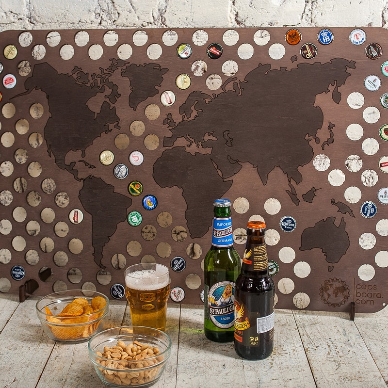 World Beer Cap Map - Etsy