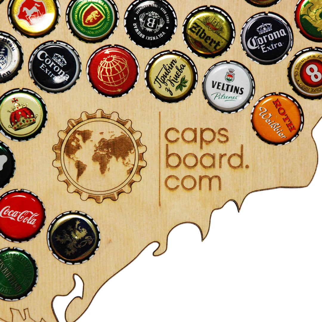Map Beer Cap Collection of Beer Bottle Caps Display - Etsy