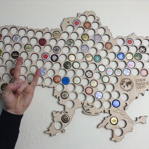 Map Beer Cap Collection of Beer Bottle Caps Display - Etsy