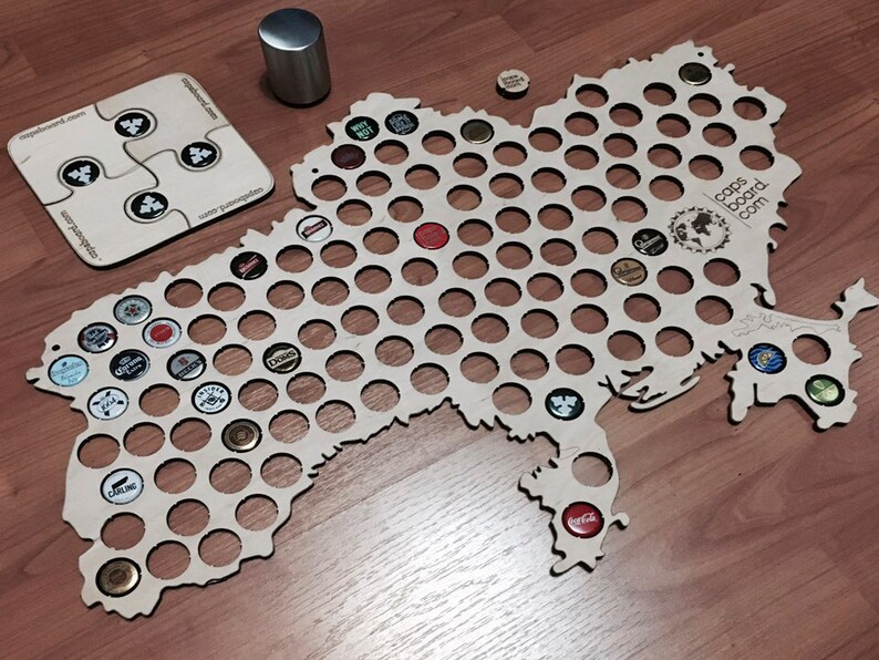 Map Beer Cap Collection of Beer Bottle Caps Display - Etsy