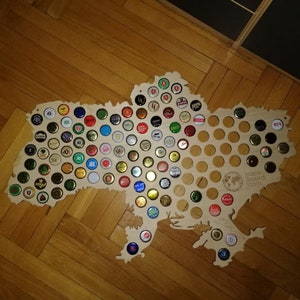 Map Beer Cap Collection of Beer Bottle Caps Display - Etsy