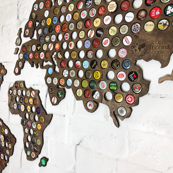 World Beer Cap Map - Etsy