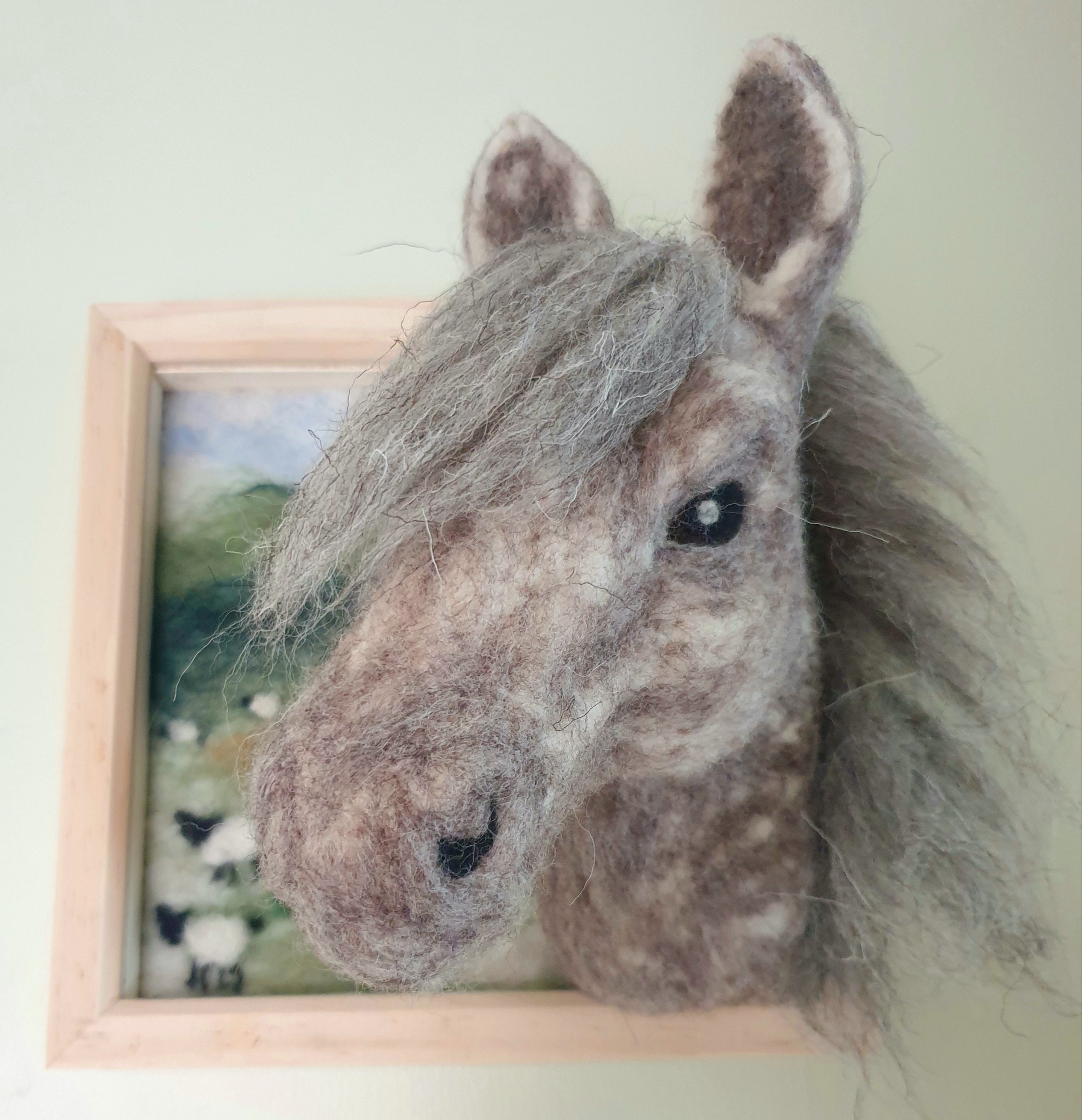 Framed Needle Felted 3D Pony/horse/needle Felted Animal/felted Horse ...