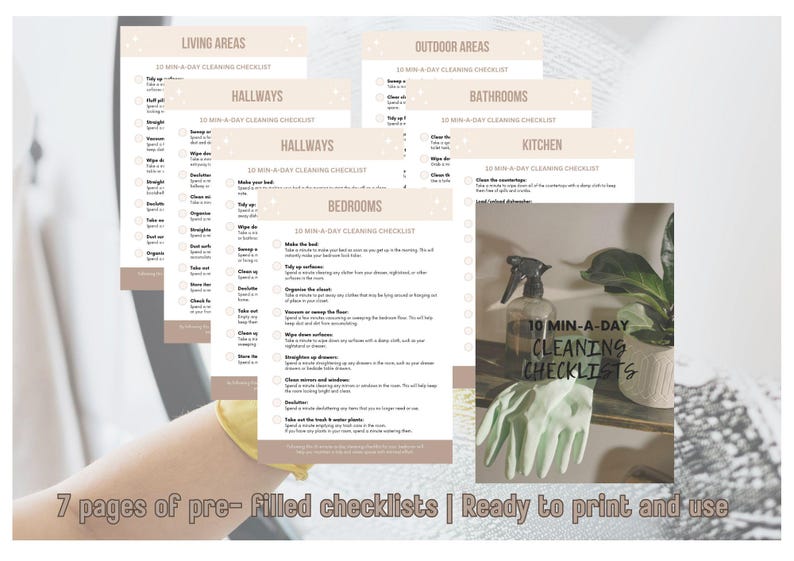 ULTIMATE 10 MINUTE Daily Home Cleaning Checklists Bundle | Simple ...