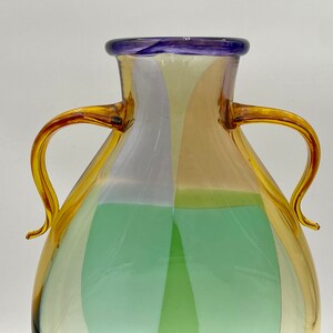 Harry Stuart RPM Art Glass Multi Color Patchwork Vase Sculpture Signed ...