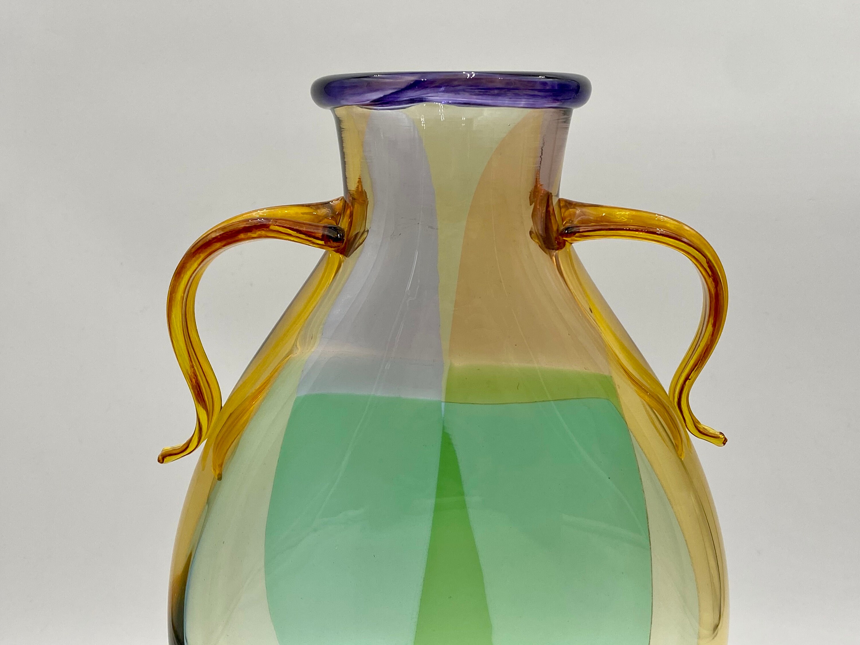 Harry Stuart RPM Art Glass Multi Color Patchwork Vase Sculpture Signed ...