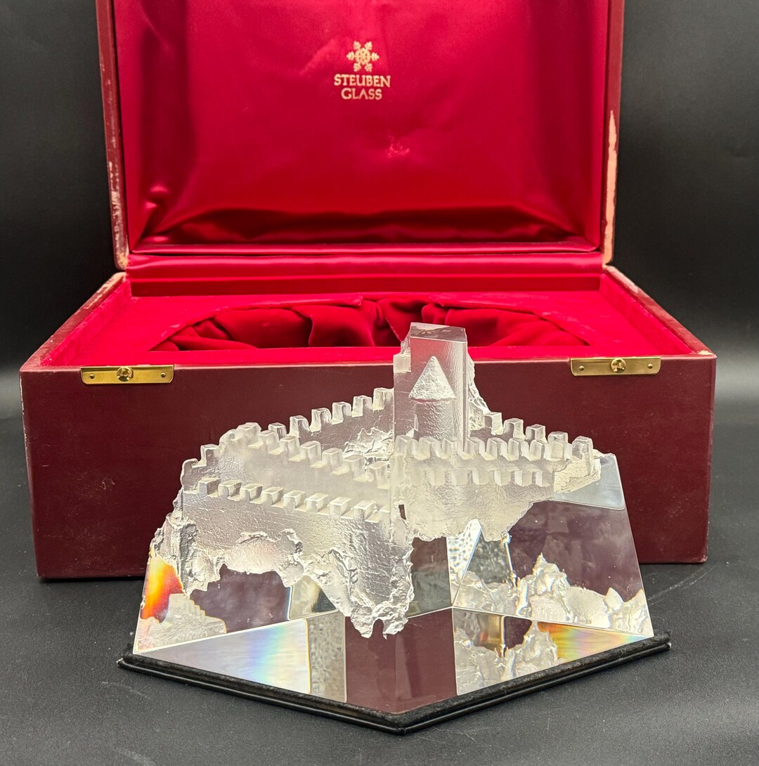 Rare Steuben Glass 1131 “castle of Dreams” Sculpture David Dowler Stunning W/ Red Box READ - Etsy