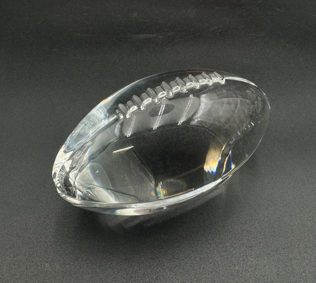 Tiffany & Co Crystal Football Paperweight Stunning 4” L - Etsy