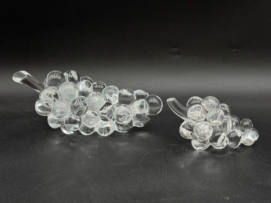 Signed Steuben Glass Grape Cluster Paperweight Sculpture Set - Etsy