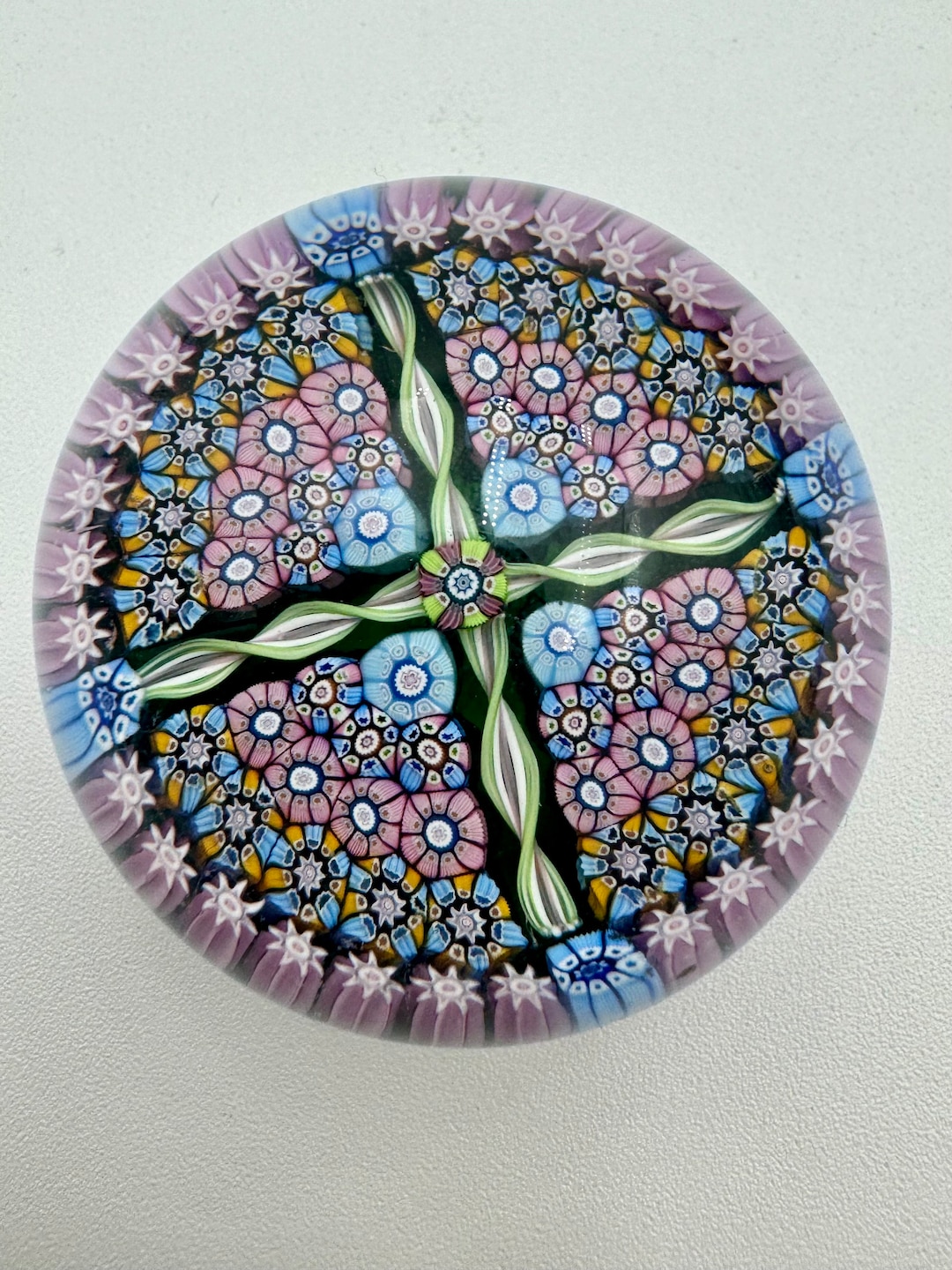 1983 Perthshire Art Glass PP63 Cross Form Millefiori Paperweight Multi ...