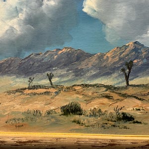 Signed Original Oil Desert Landscape Painting on Canvas Board Joshua ...