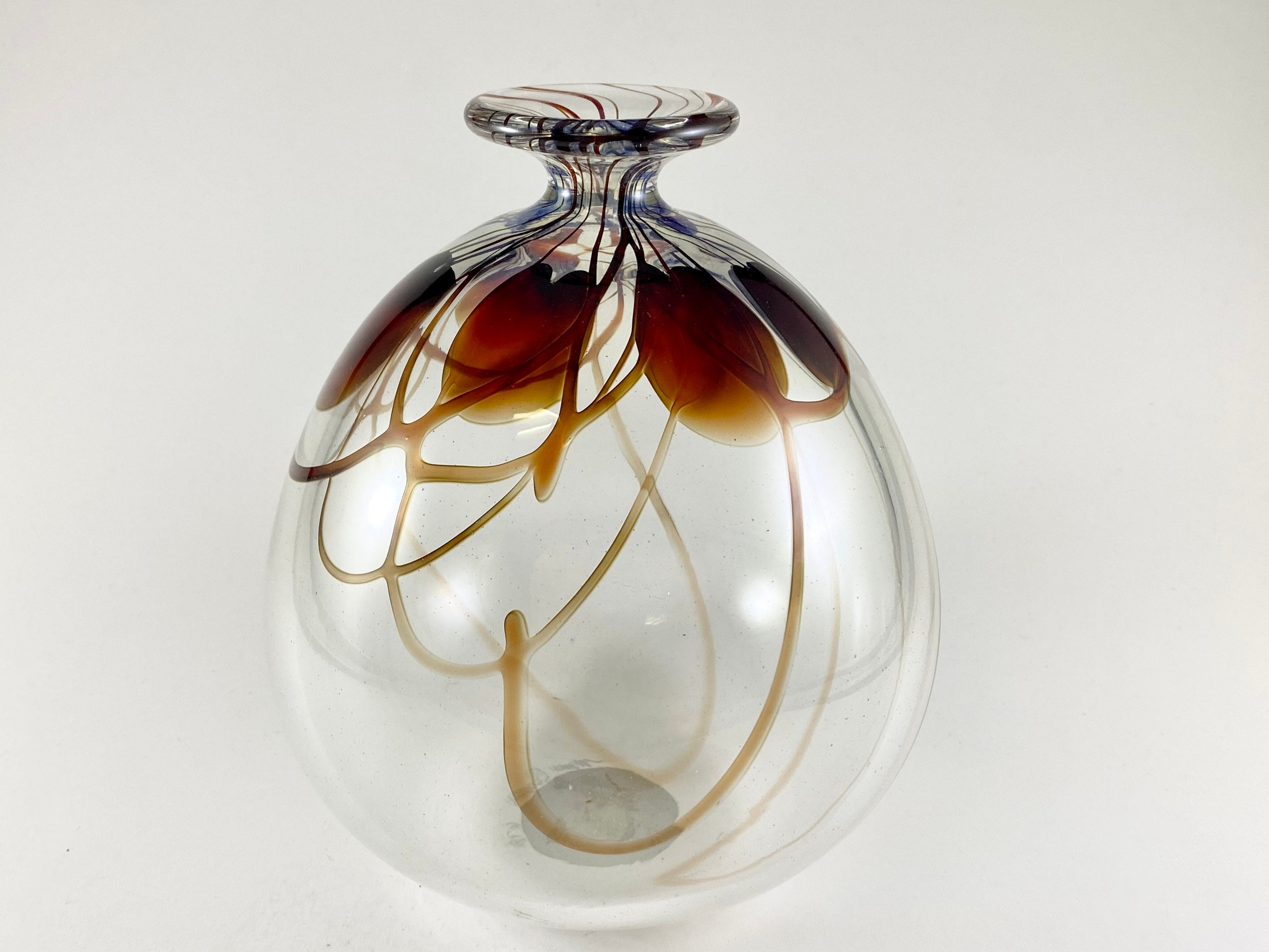 Signed Mary Angus Art Glass Paperweight Vase Heart and Vine 6 3/4 H - Etsy
