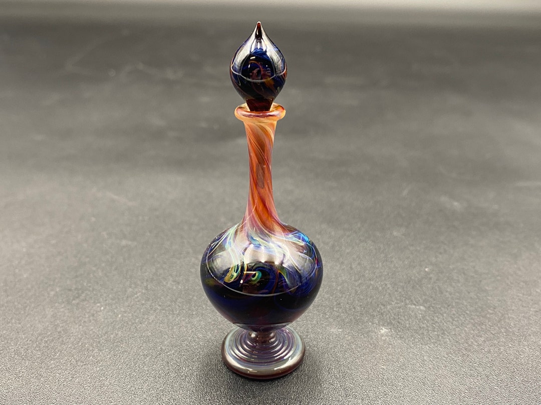 Rare Suellen Fowler Art Glass Multi Color Fumework Perfume Bottle ...