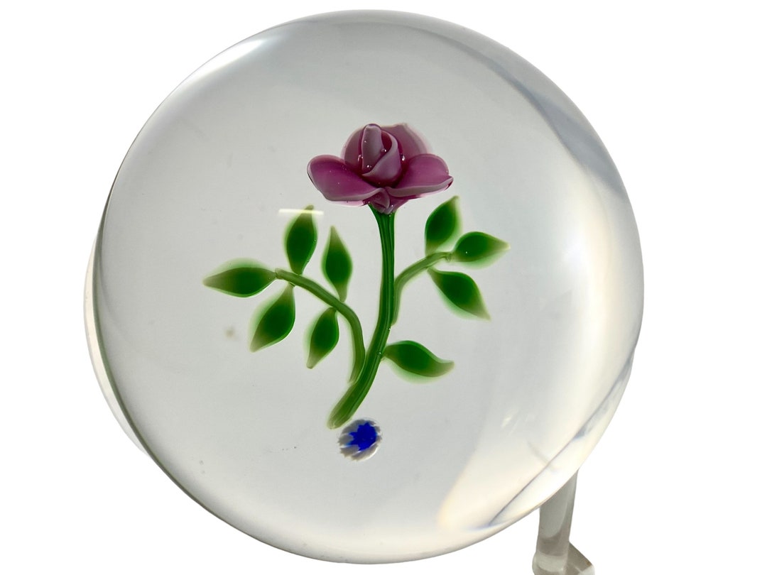 Rare Francis Whittemore Art Glass Pink Rose Paperweight 2 1/4” W - Etsy Rare Francis Whittemore Art Glass Pink Rose Paperweight 2 1/4” W - Etsy
