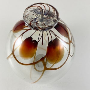 Signed Mary Angus Art Glass Paperweight Vase Heart and Vine 6 3/4 H - Etsy