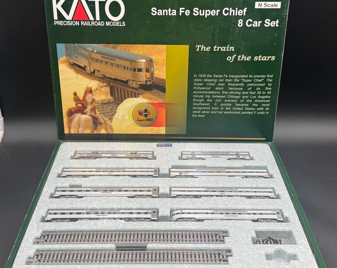 Kato N Scale Santa Fe Super Chief 8 Car Passenger Train Set 106-078 MIB ...