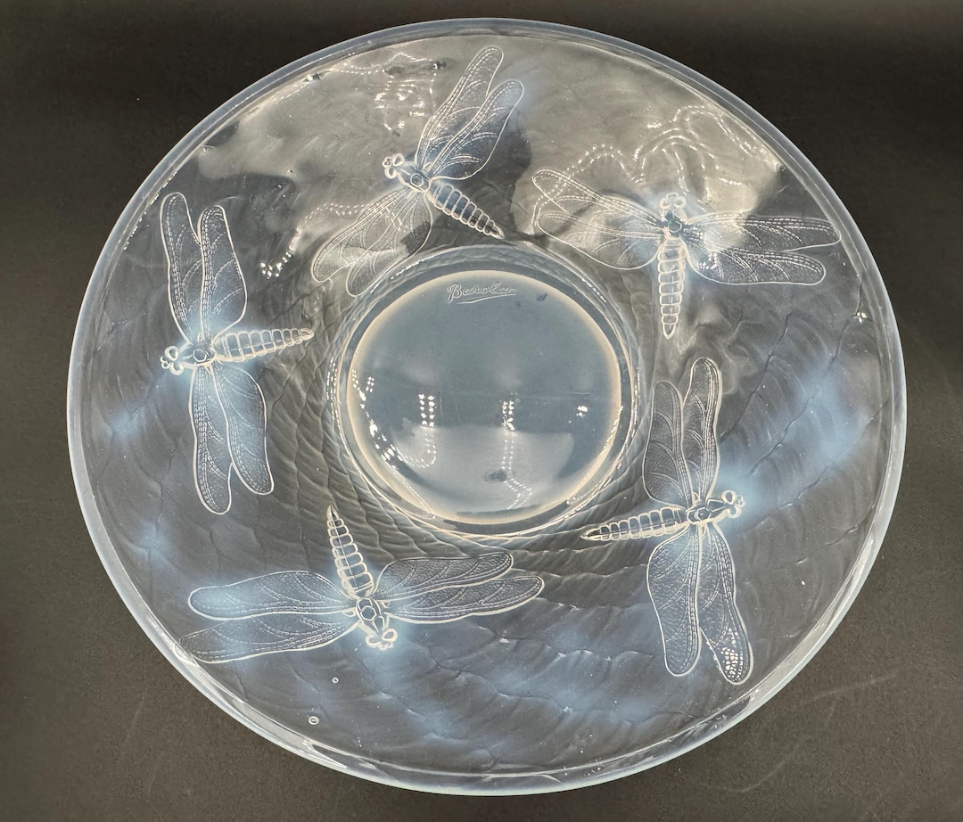 1930s Barolac Czech Opalascent Dragonfly Centerpiece Bowl 11 1/4” - Etsy