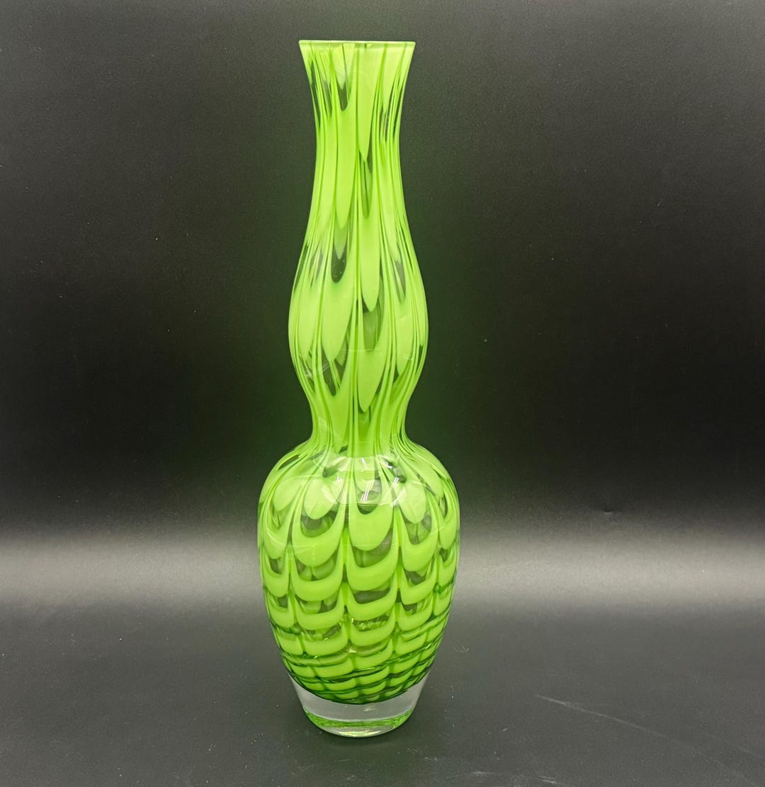 Waterford Crystal Evolution Green Rolling Meadow Feather Vase 14” H - Etsy