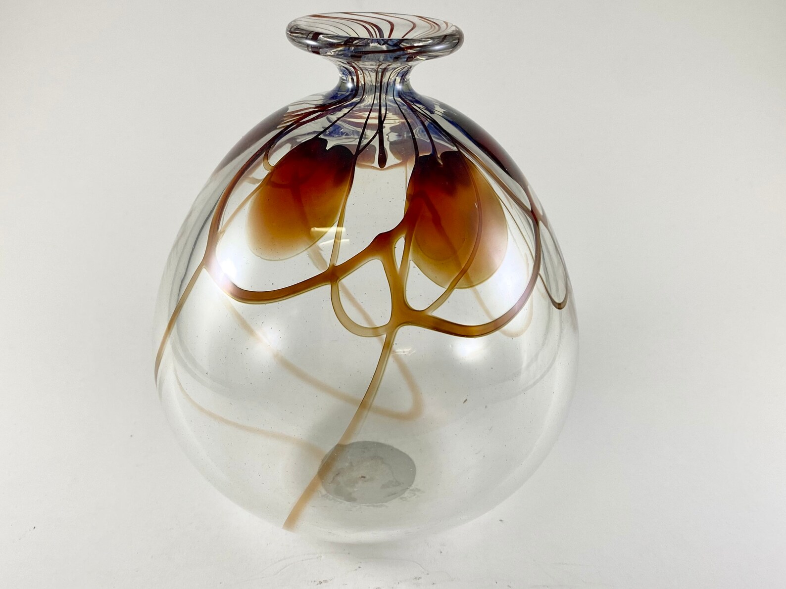 Signed Mary Angus Art Glass Paperweight Vase Heart and Vine 6 3/4 H - Etsy