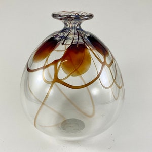 Signed Mary Angus Art Glass Paperweight Vase Heart and Vine 6 3/4 H - Etsy