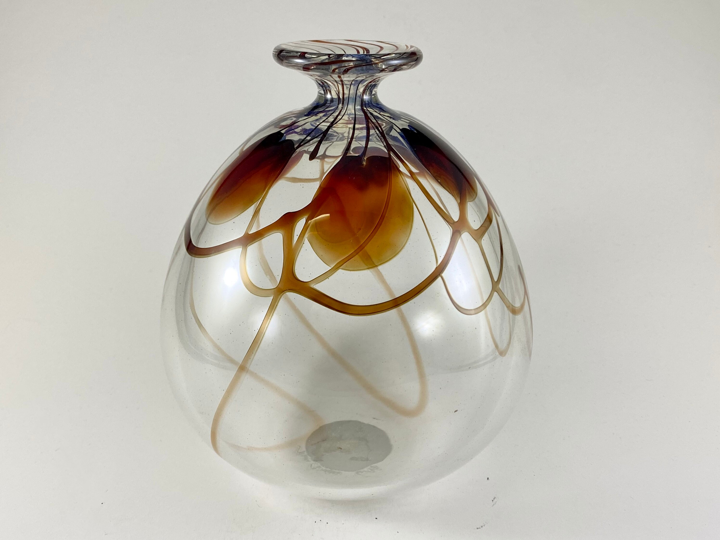 Signed Mary Angus Art Glass Paperweight Vase Heart and Vine 6 3/4 H - Etsy