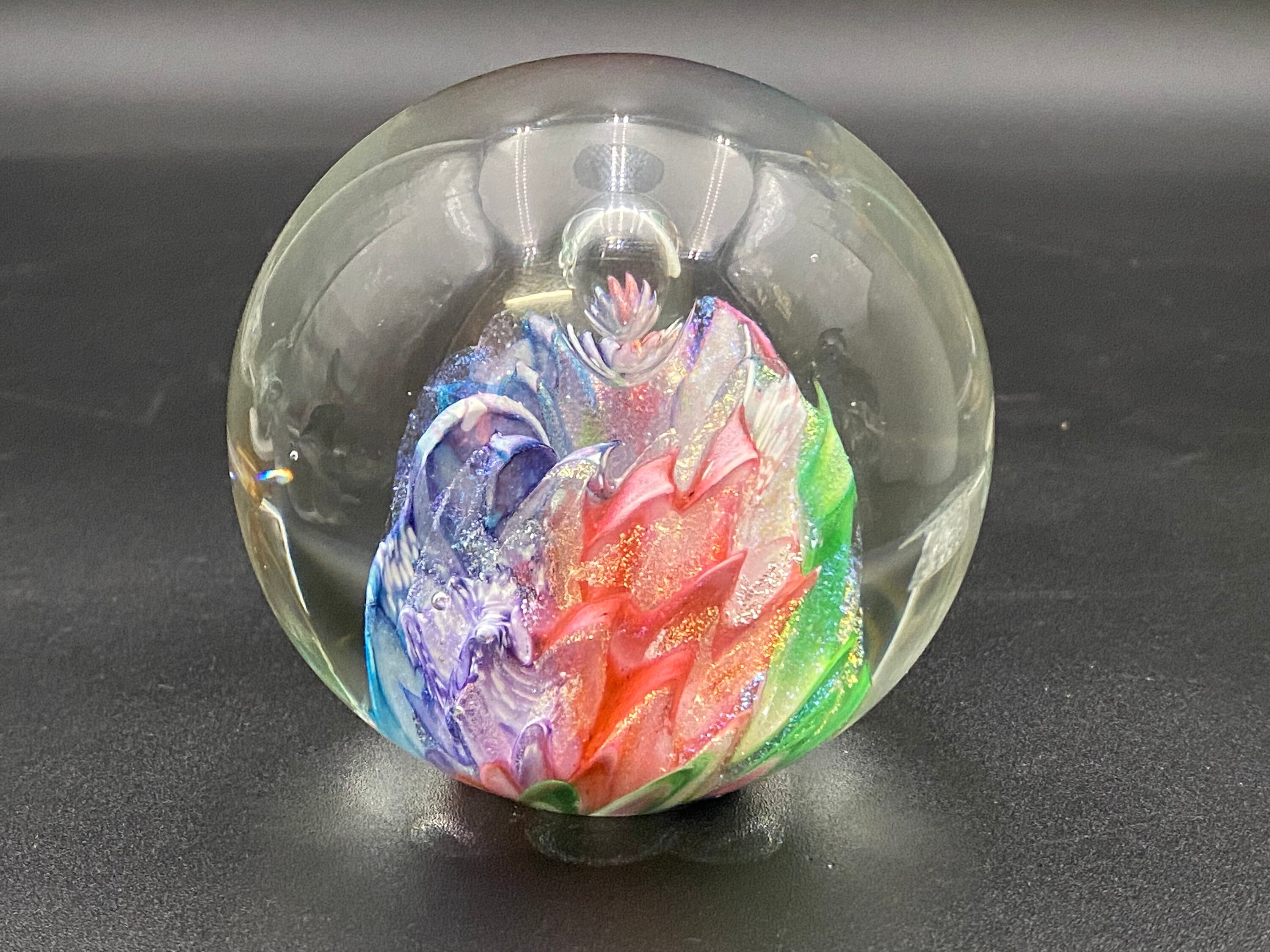 Large Mad Art Glass Colorful Rainbow Dichroic Paperweight - Etsy