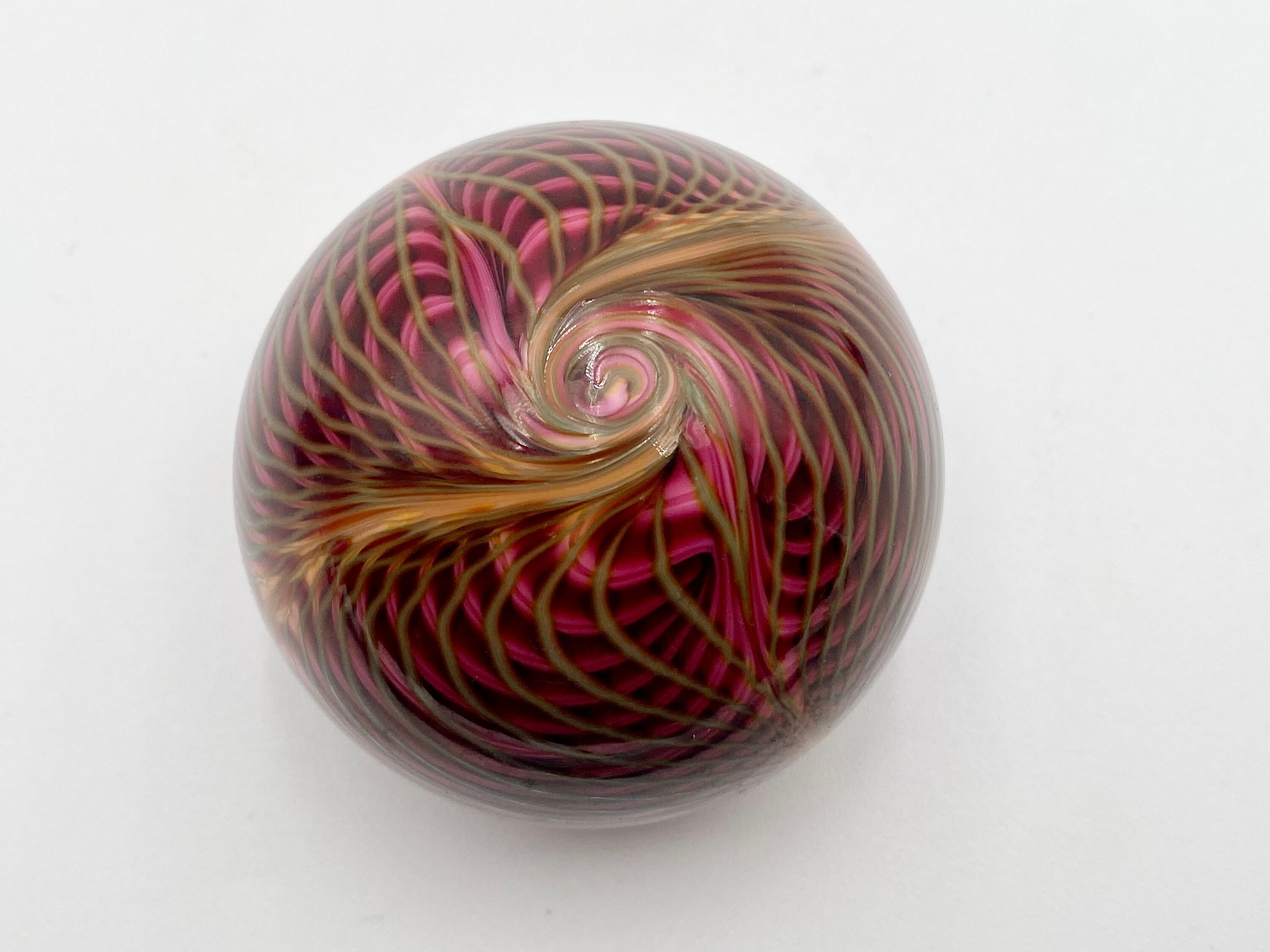 Stuart Abelman Art Glass Detailed Pulled Feather Paperweight - Etsy