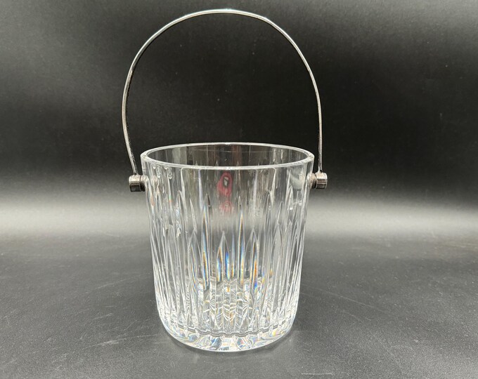 Waterford Crystal “carina” Ice Bucket W/ Silver Plate Handle 5 1/2” H ...