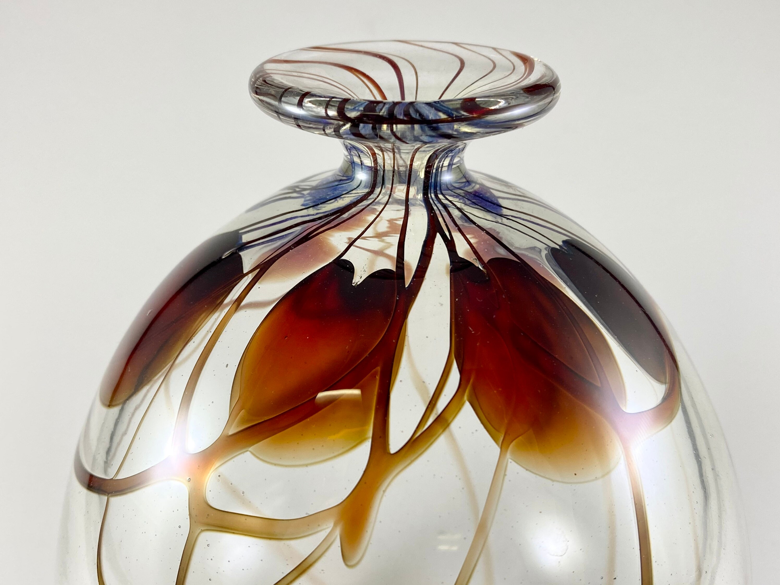 Signed Mary Angus Art Glass Paperweight Vase Heart and Vine 6 3/4 H - Etsy
