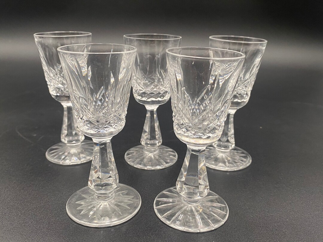 Vintage Set of 5 Waterford Crystal Kenmare Cordial Sherry Glasses ...