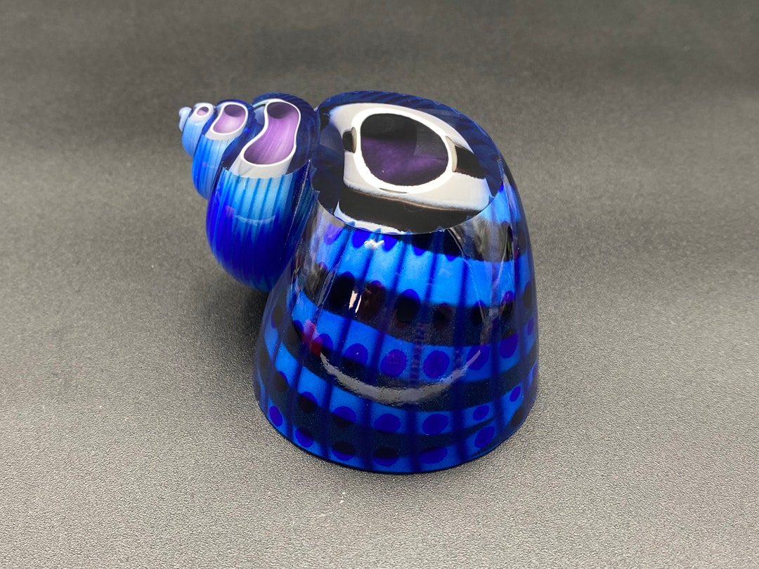 Critter Reid Art Glass Seashell Nautilus Paperweight Sculpture Signed ...