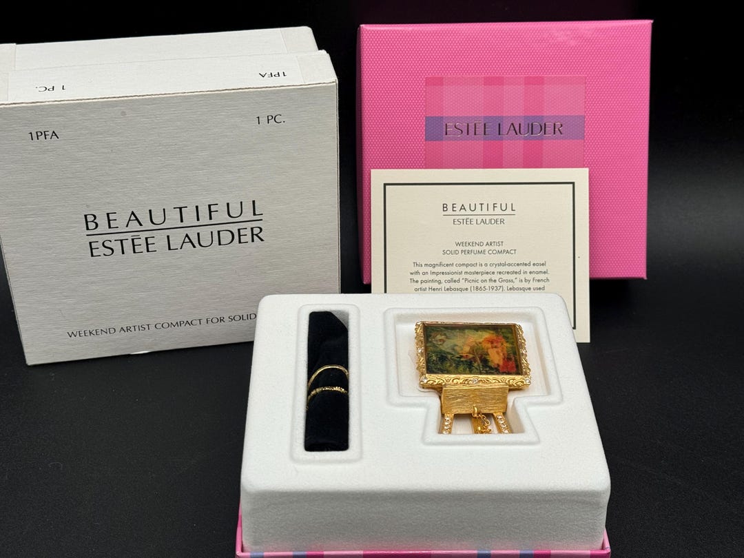 2002 Estee Lauder “weekend Artist” Solid Perfume Compact Painting W ...