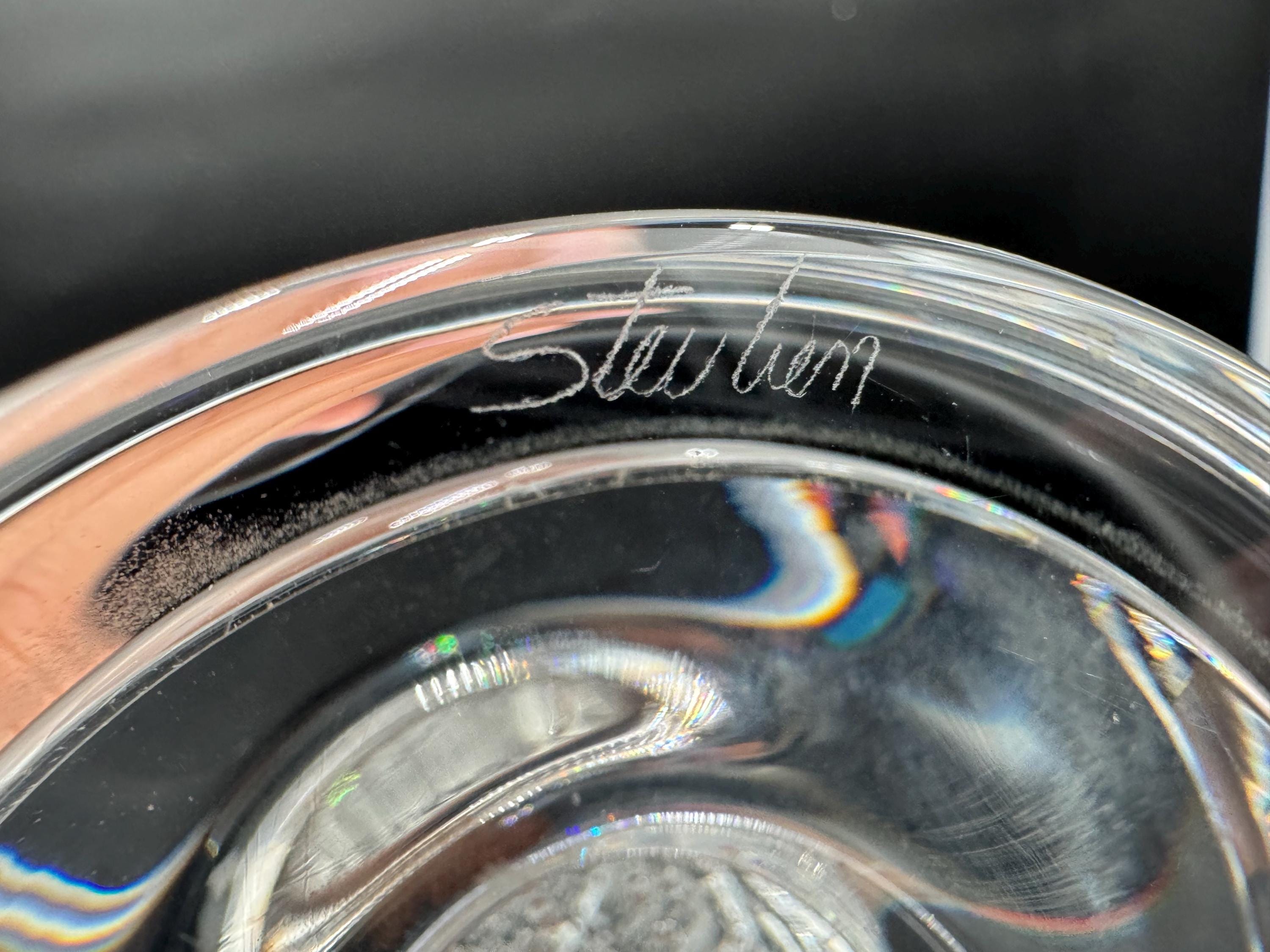 Rare Steuben Glass Controlled Bubble Candlestick Holder David Dowler ...
