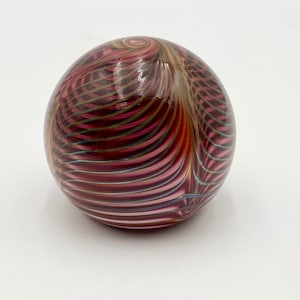 Stuart Abelman Art Glass Detailed Pulled Feather Paperweight Stunning ...