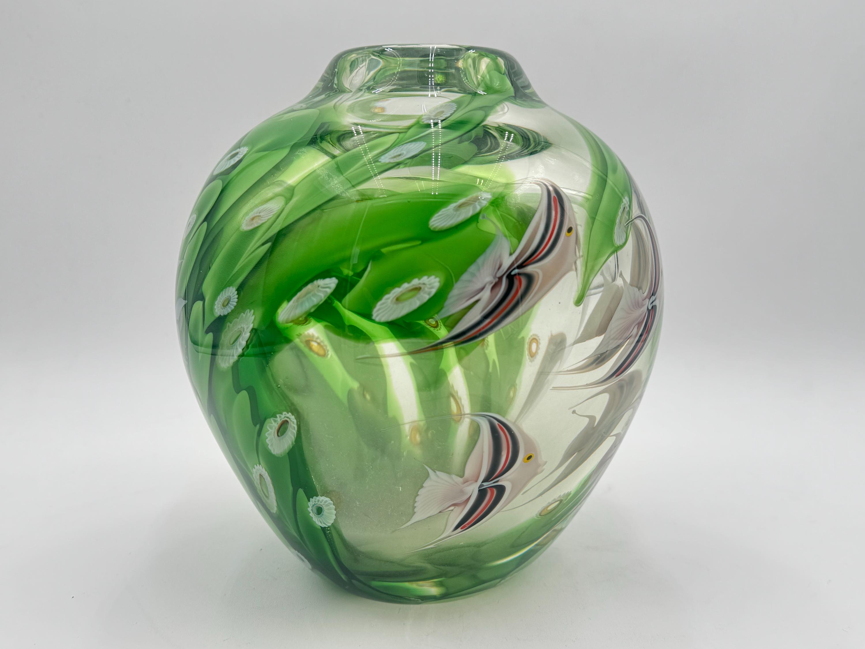 1981 Orient & Flume Bruce Sillars Art Glass Paperweight Vase Aquarium ...